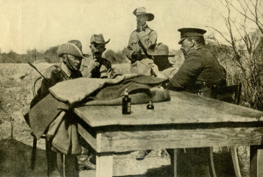 General Botha, right, accepts the surrender of German South-West Africa ...