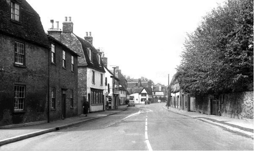 Fox House, 5 Post Street on far left with angled roof (Photo courtesy ...